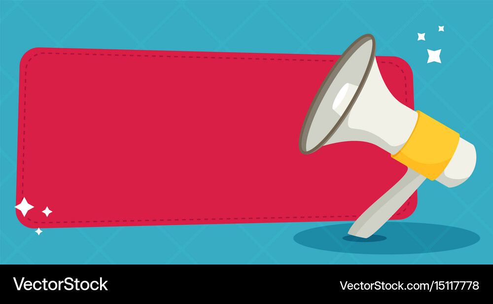 Megaphone text bubble card with place for your Vector Image