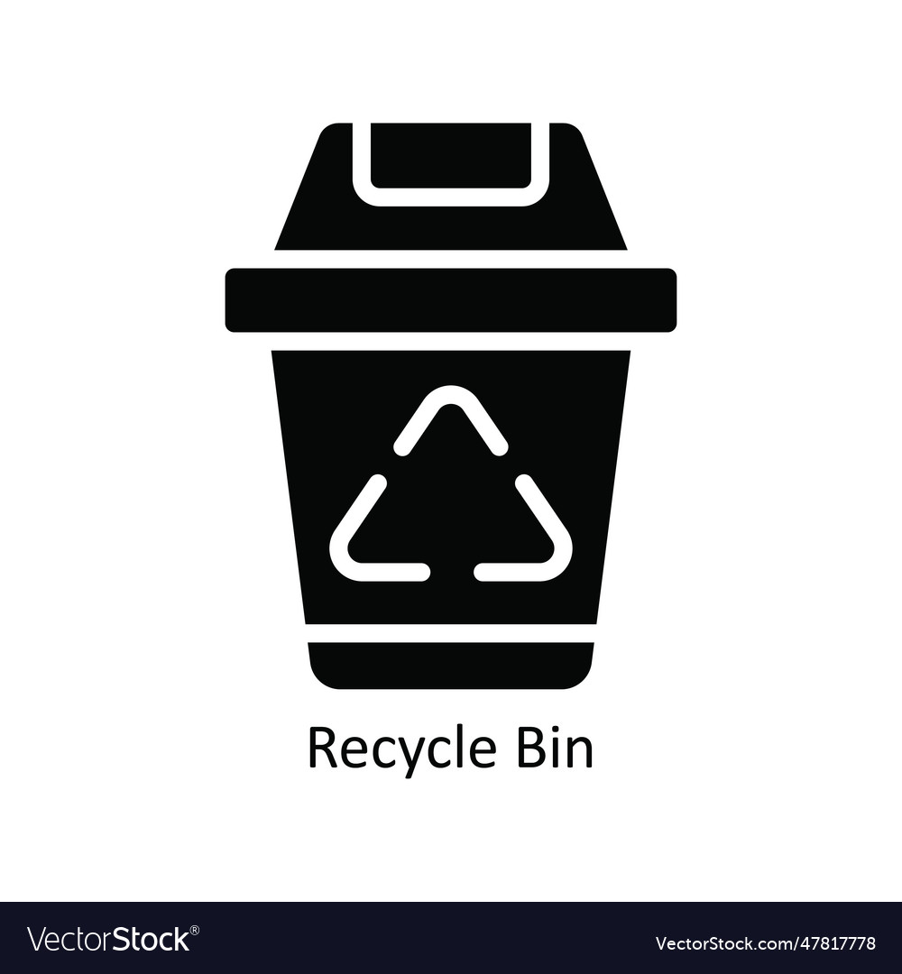 Recycle bin solid icon design Royalty Free Vector Image
