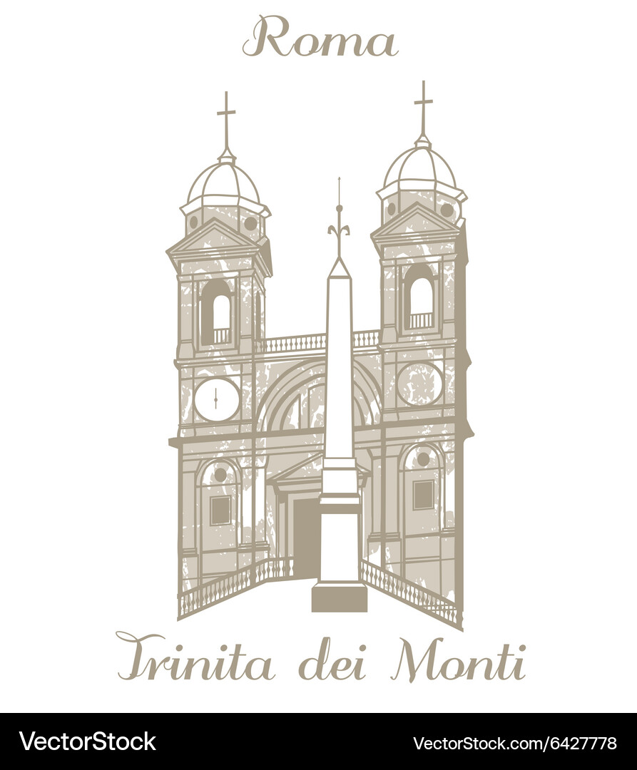 Trinita dei monti Royalty Free Vector Image - VectorStock