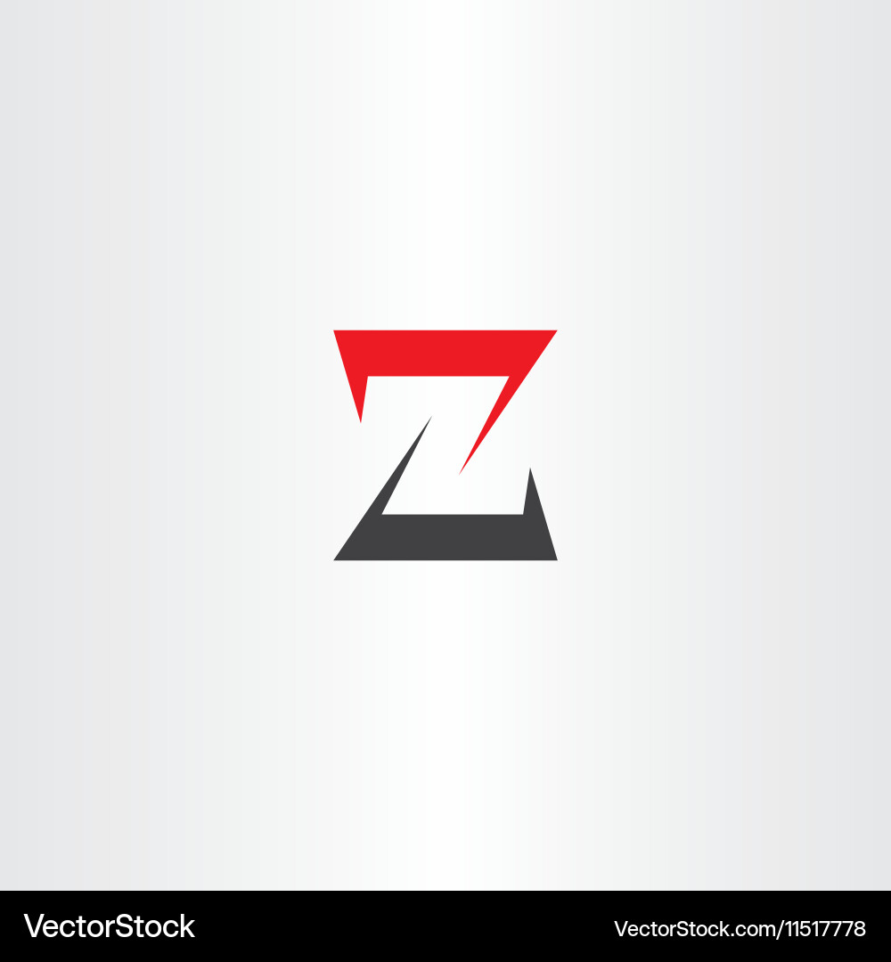 Z letter black red icon logotype sign Royalty Free Vector