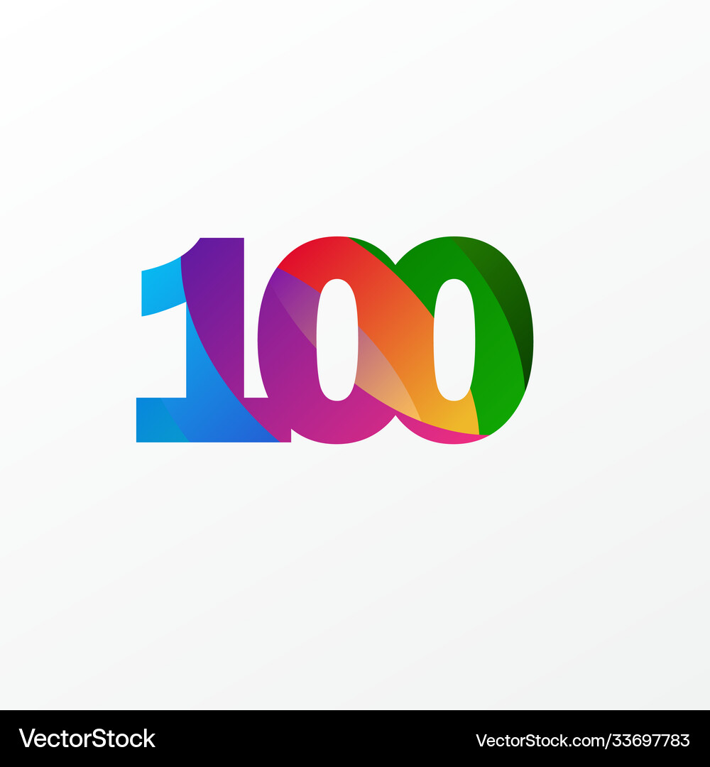 100 years anniversary celebration elegant color Vector Image