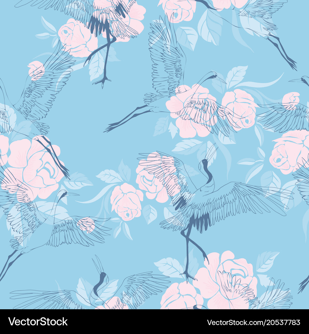 Crane pattern Royalty Free Vector Image - VectorStock