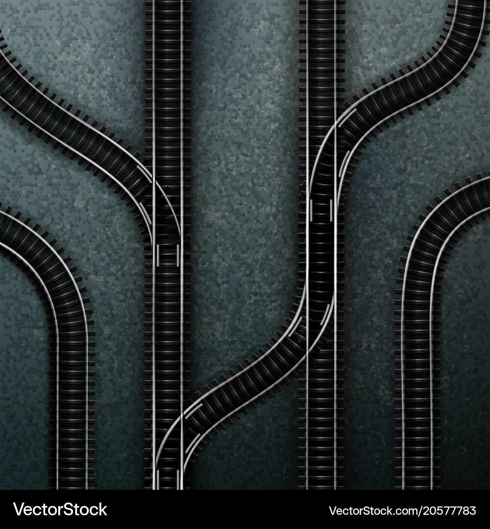 Empty railway tracks Royalty Free Vector Image