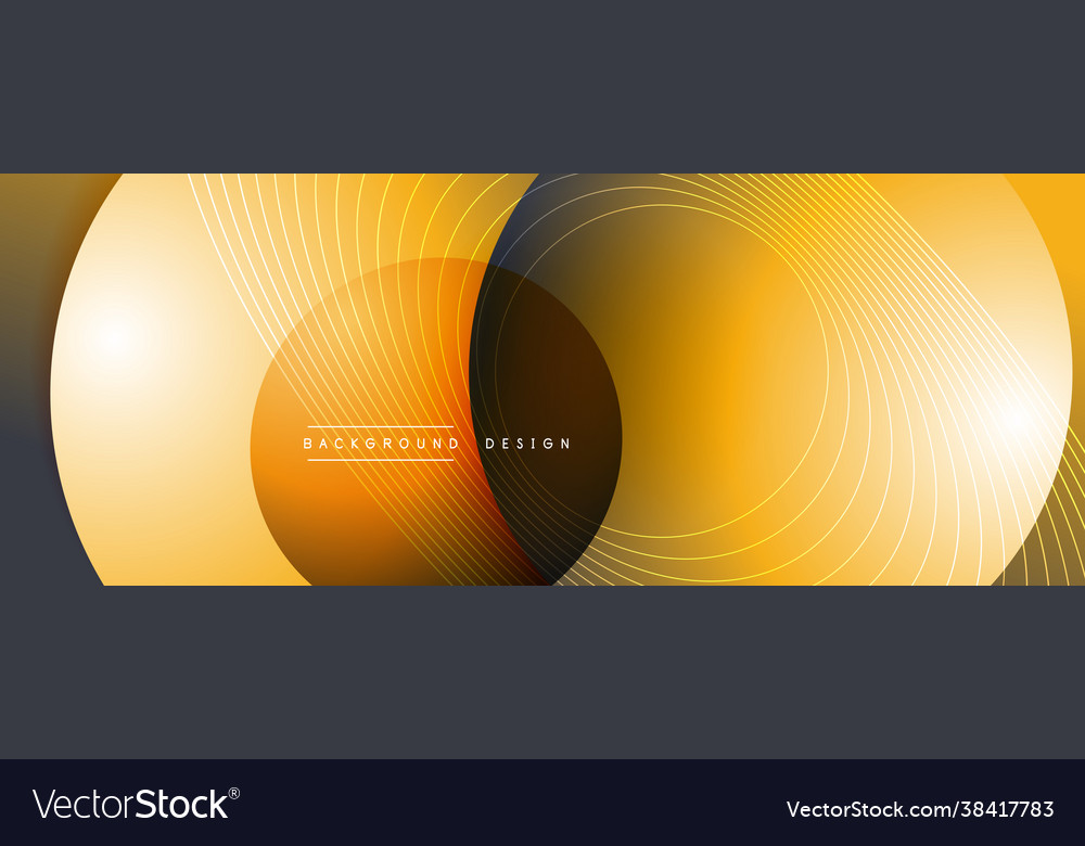 Gradient circles with shadows techno Royalty Free Vector