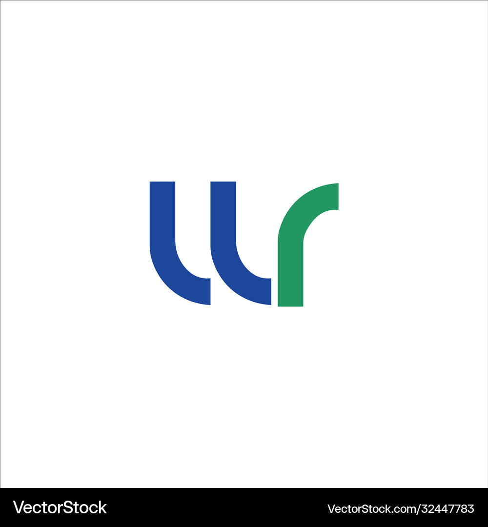 Initial letter wr logo or rw logo design Vector Image