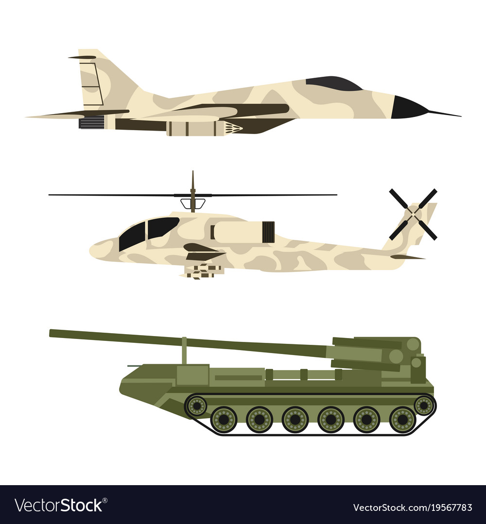 Military army transport technic war tanks Vector Image