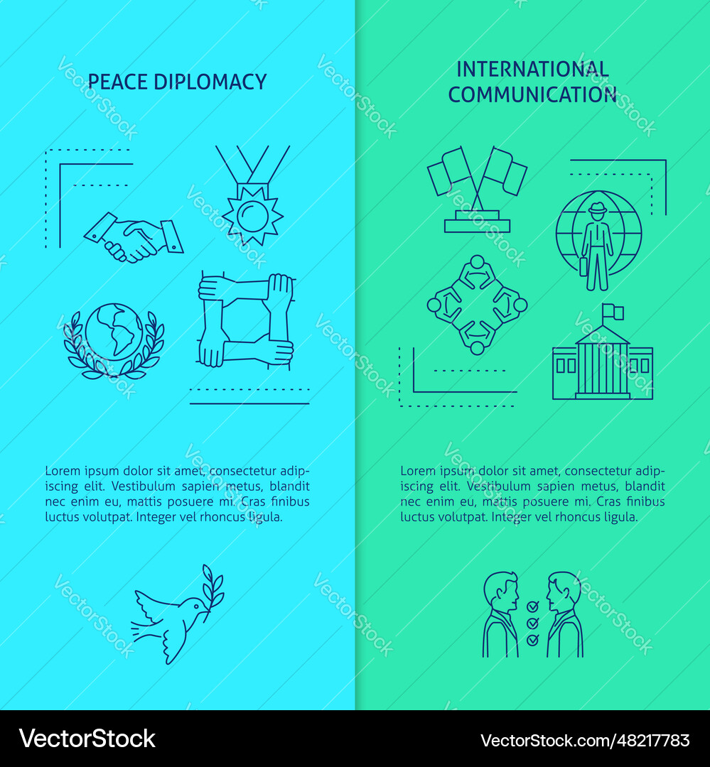 Peace diplomacy and international communication Vector Image