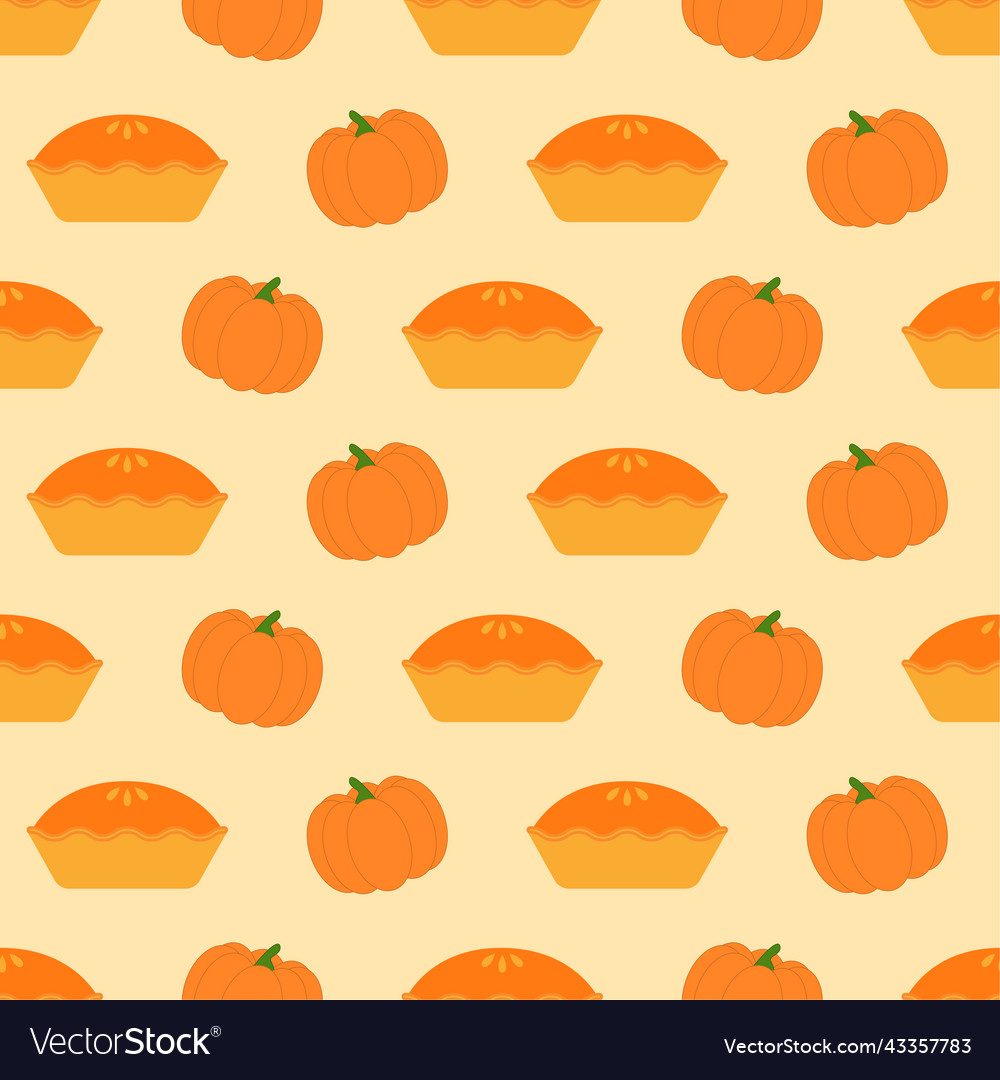 Pie seamless pattern pumpkin Royalty Free Vector Image