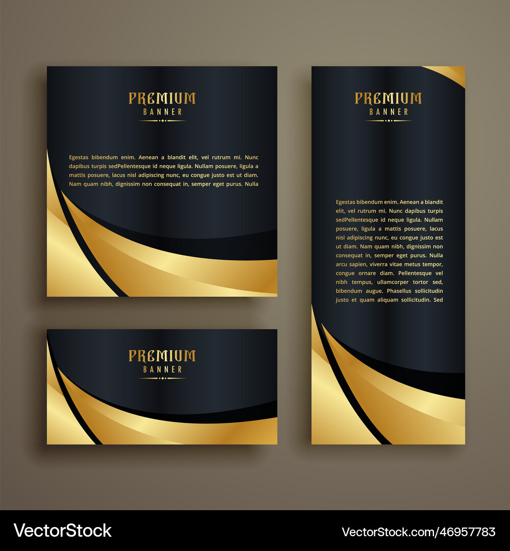 Premium shiny golden wave banner design Royalty Free Vector