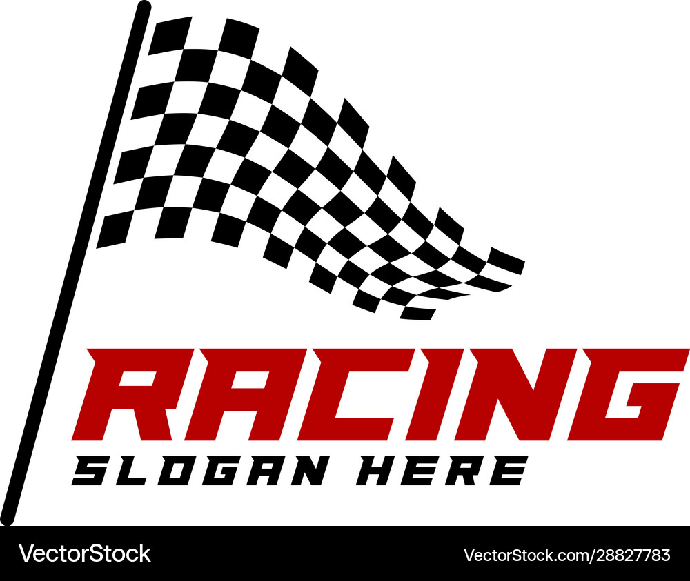 Race flag logo icon racing concept modern Vector Image