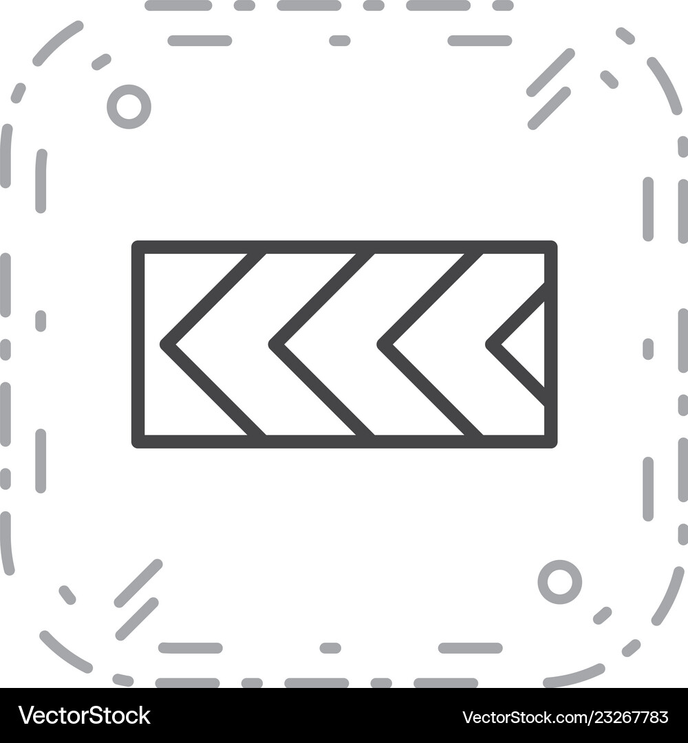 Sharp deviation of route to left road sign icon Vector Image