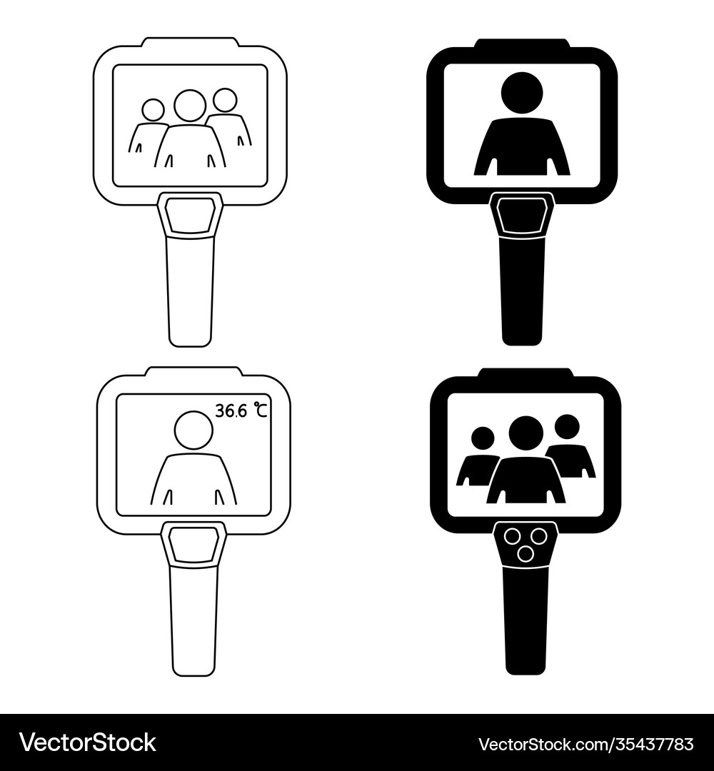 Thermal camera body temperature checks by Vector Image