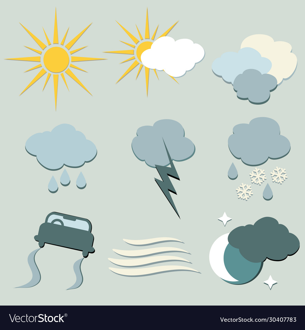Weather forecast icons set for designers Vector Image
