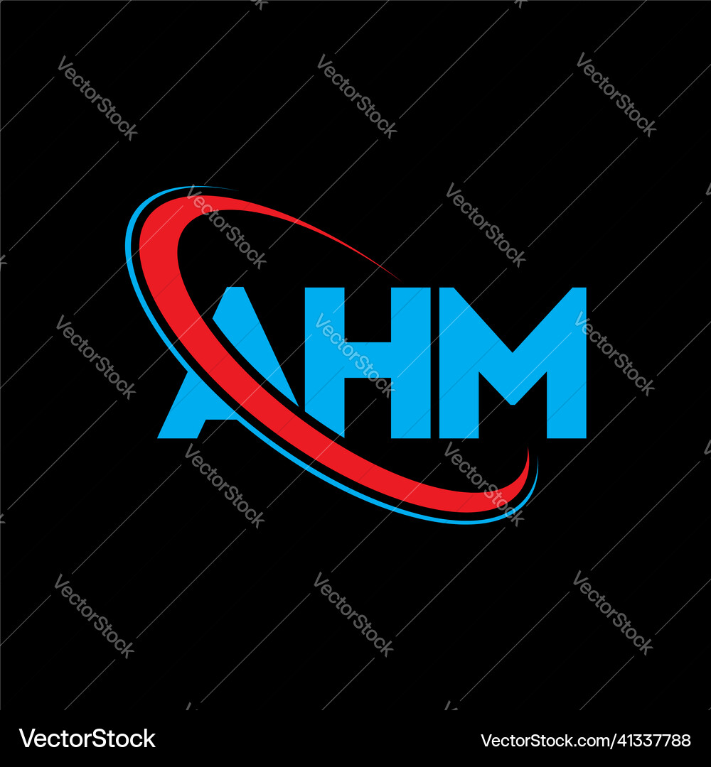 Ahm logo letter letter logo design Royalty Free Vector Image