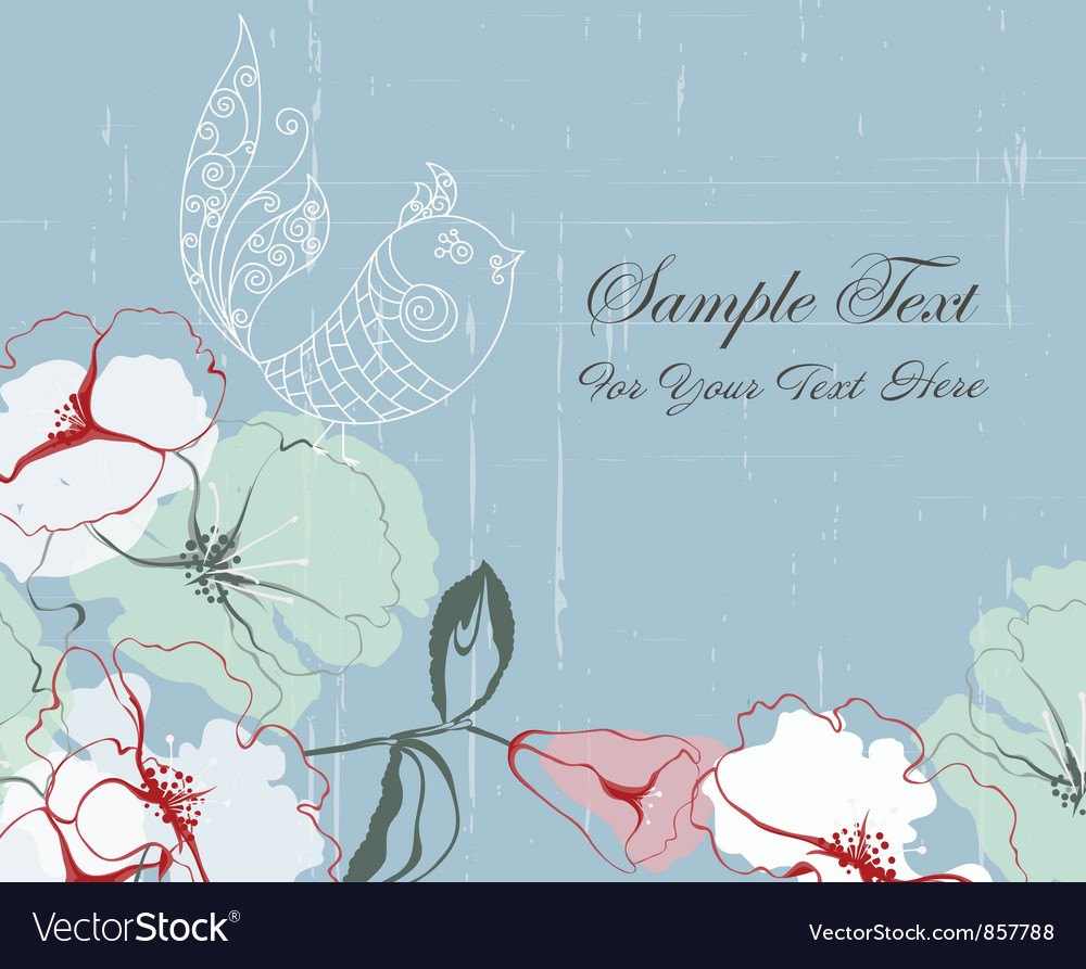 Bird with floral Royalty Free Vector Image - VectorStock
