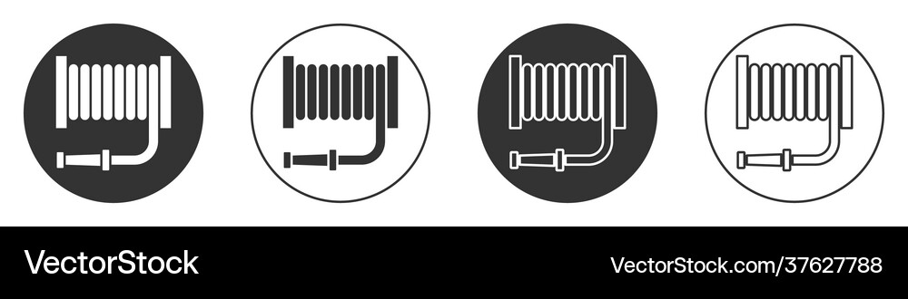 Black fire hose reel icon isolated on white Vector Image