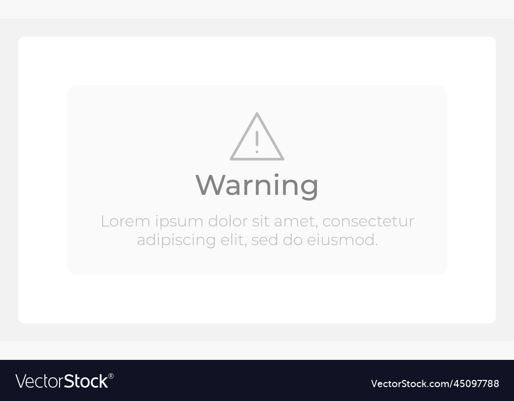 Caution Message Ui Element Template Royalty Free Vector