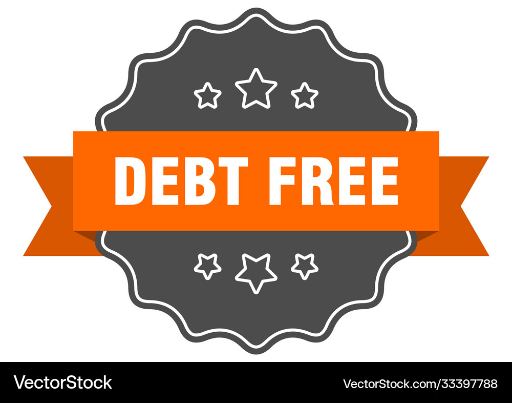 Debt free label isolated seal sticker Royalty Free Vector
