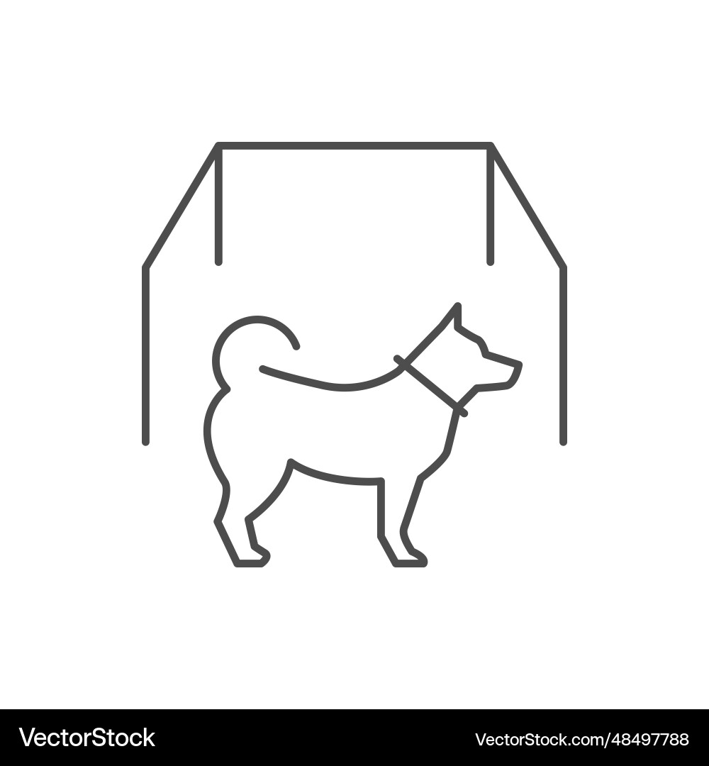 Dog park line outline icon Royalty Free Vector Image