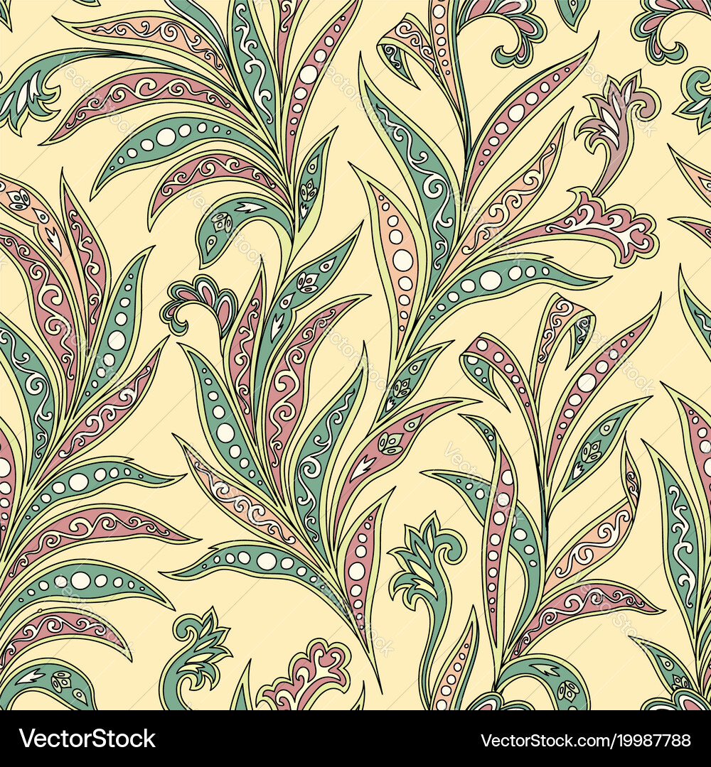 Floral seamless pattern with leaves ornamental Vector Image