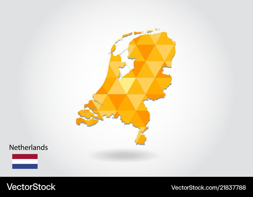 Geometric polygonal style map of netherlands low Vector Image