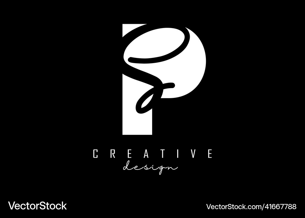 Minimalist PS Logo - P and S Letters Royalty Free Vector