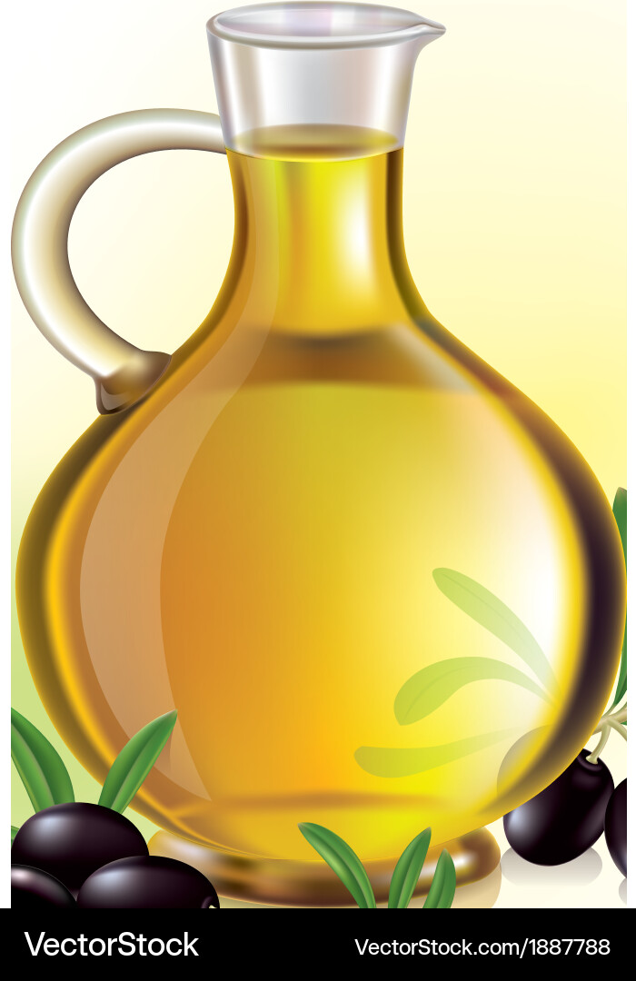 Olive oil and olives Royalty Free Vector Image