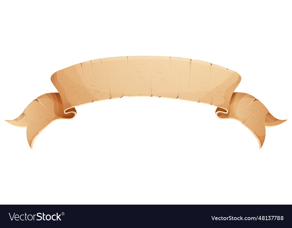 Parchment paper scroll ribbon old vintage banner Vector Image