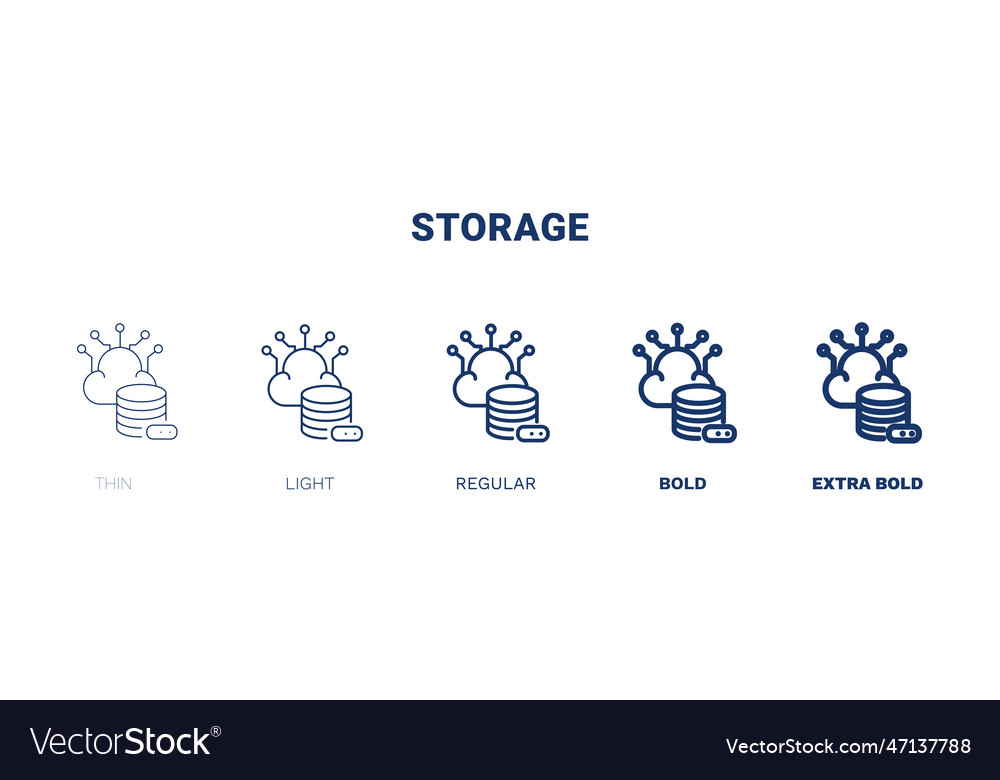 Storage icon thin light regular bold black Vector Image