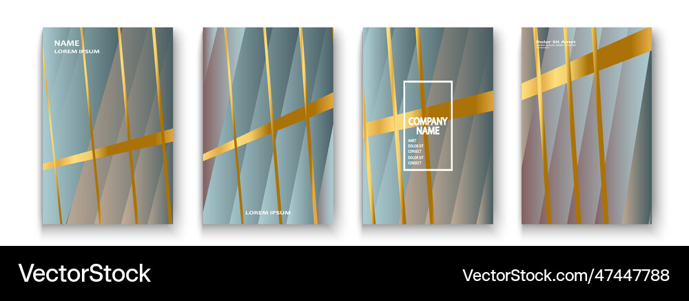 Trendy golden cover template abstract background Vector Image