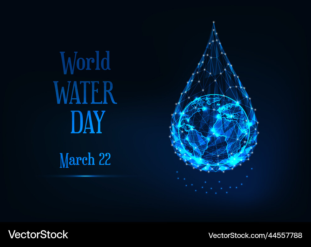 World water day banner template with glow low Vector Image