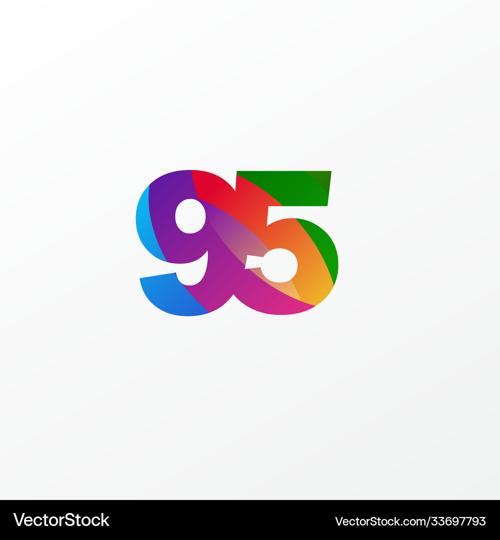 95 years anniversary celebration elegant color Vector Image