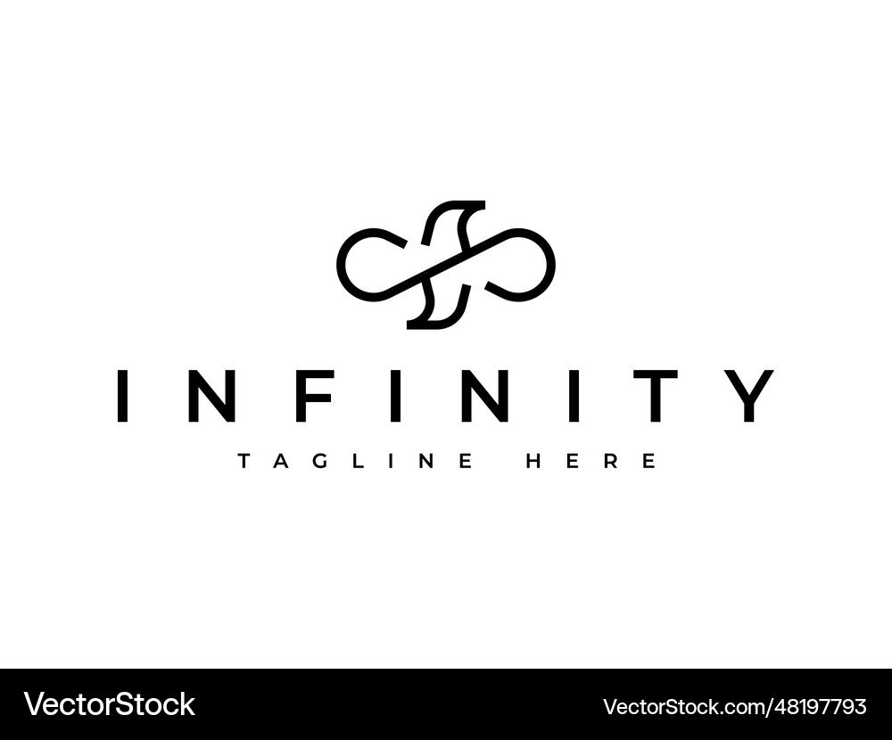 Bird with infinity line in the wings logo design Vector Image