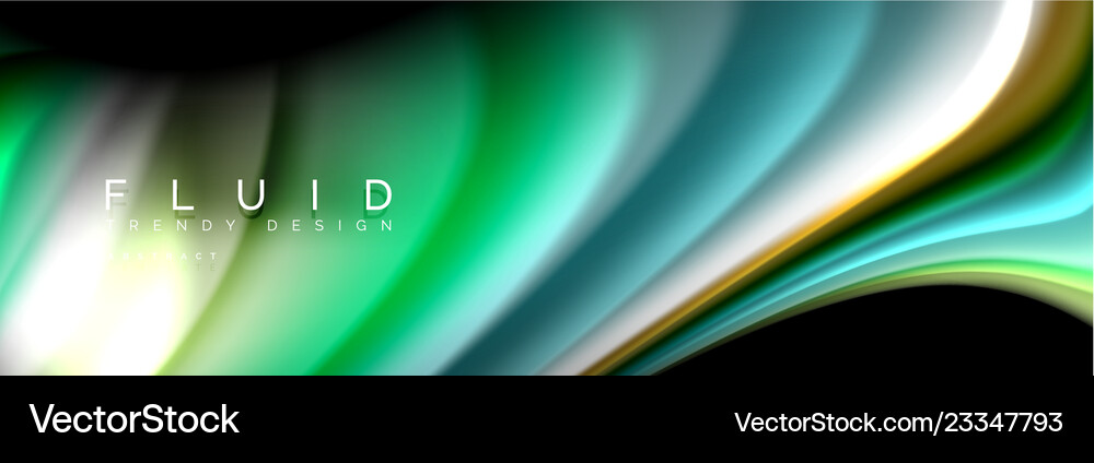 Bright colorful liquid fluid lines on black Vector Image