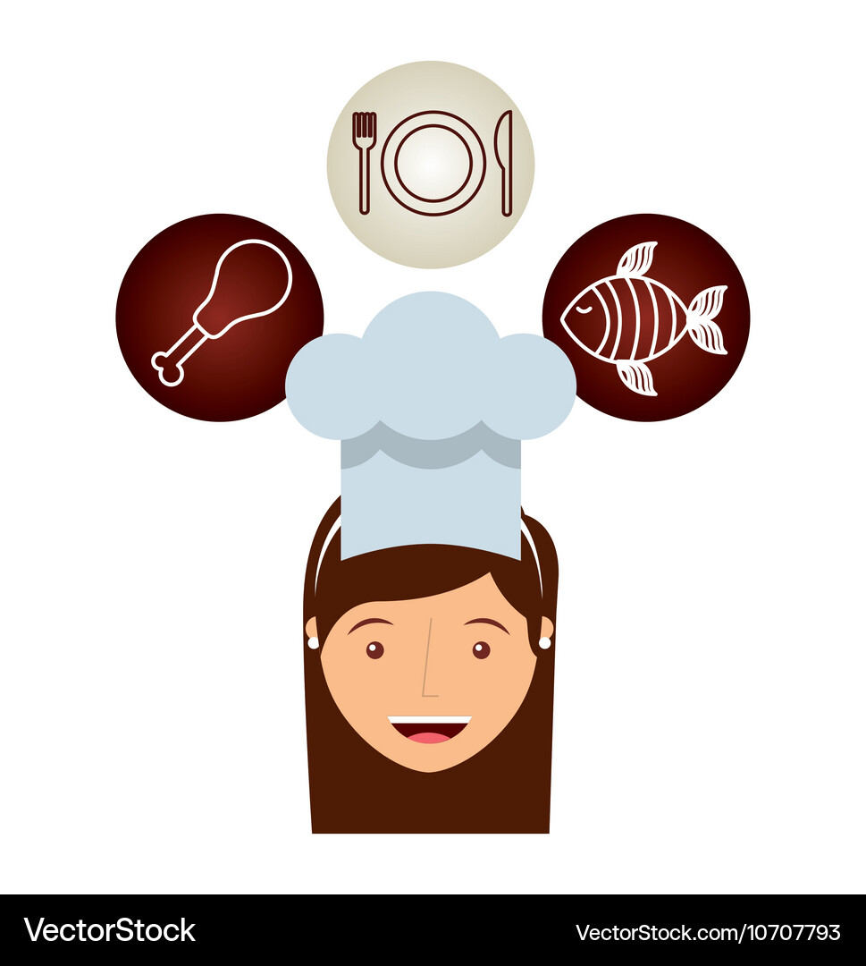 Chef avatar cooking food icon Royalty Free Vector Image