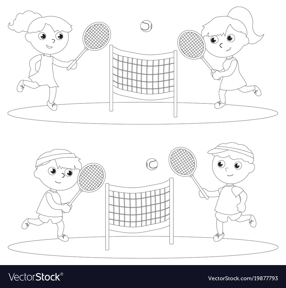 Children Playing Outline