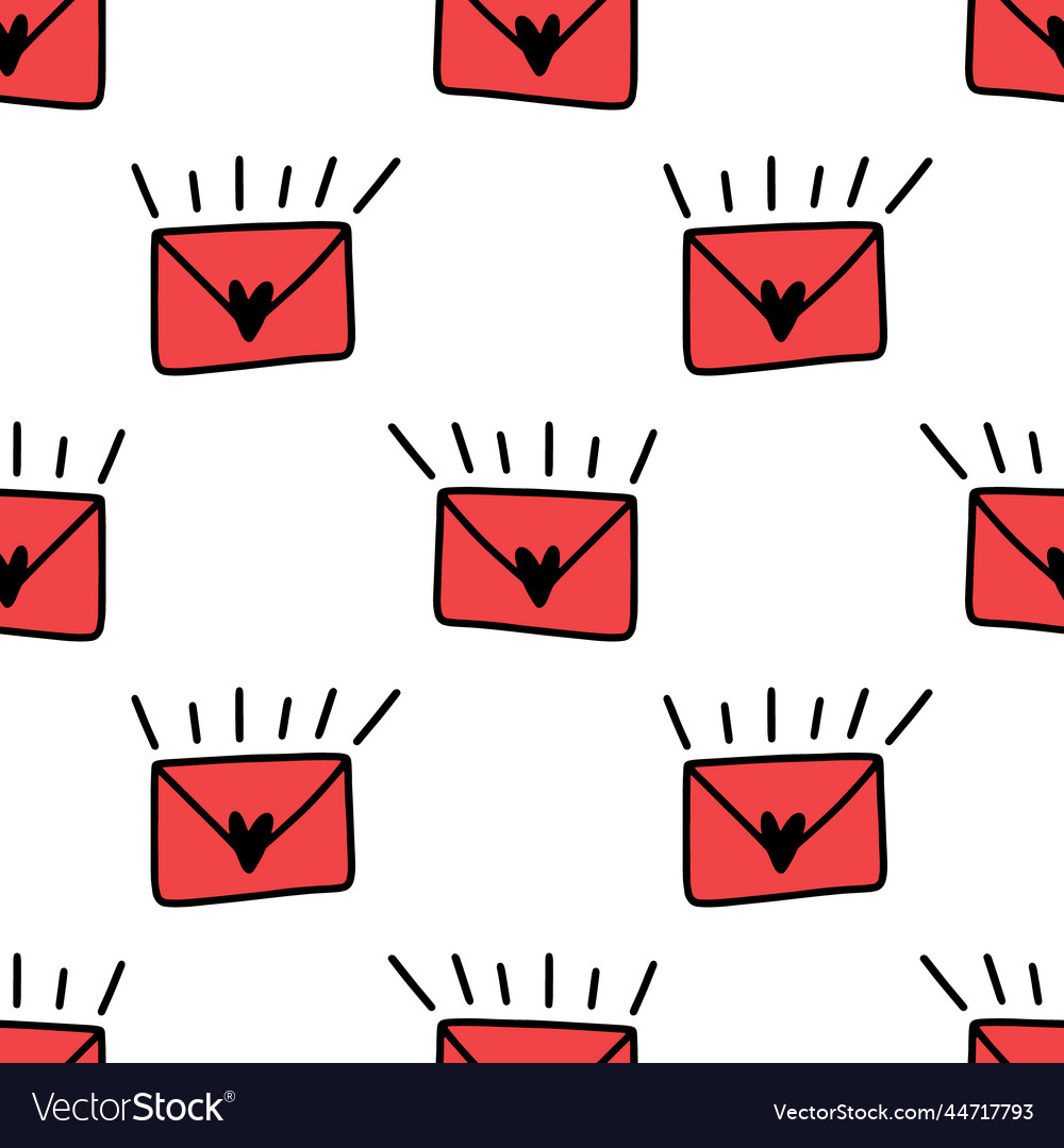 Doodle romantic valentines day groovy seamless Vector Image