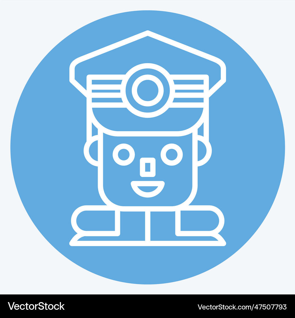 Icon commandant related to military symbol blue Vector Image