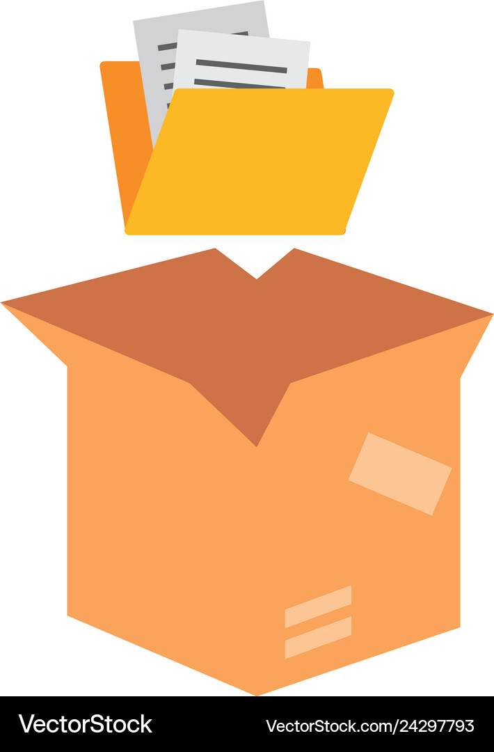 Packing box carton with folder Royalty Free Vector Image