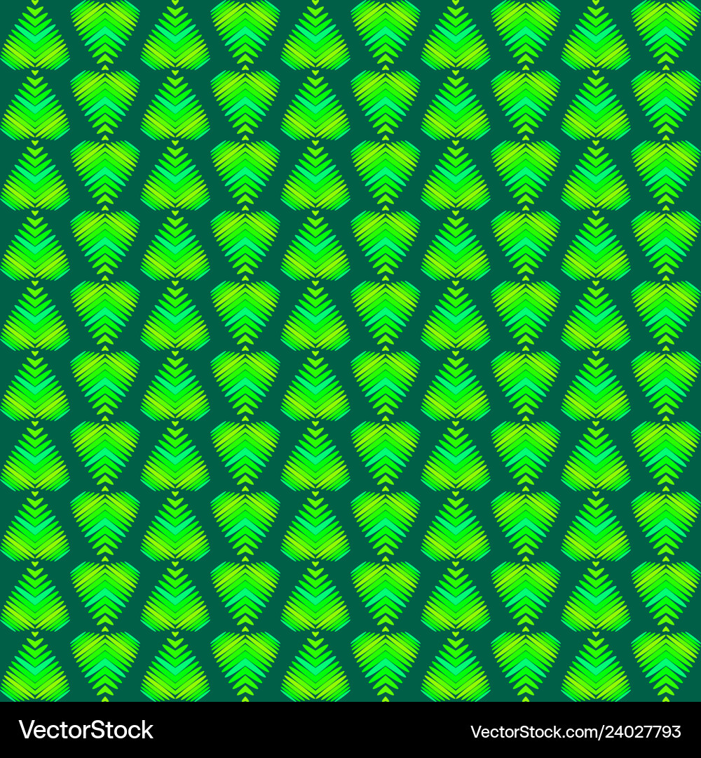 Pattern of green and lime hearts iridescent Vector Image