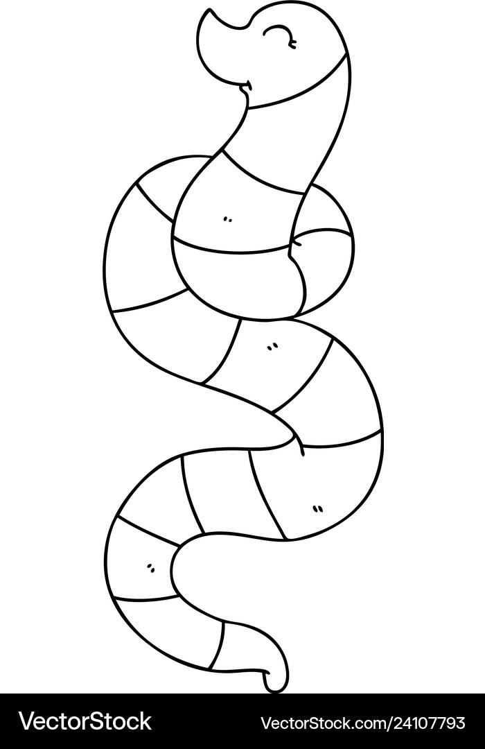Quirky line drawing cartoon worm Royalty Free Vector Image