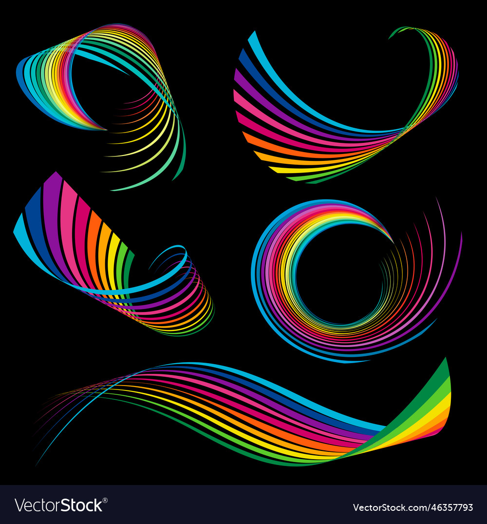 Rainbow ribbons Royalty Free Vector Image - VectorStock