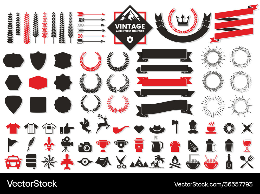 Ribbon vintage logo for banner Royalty Free Vector Image