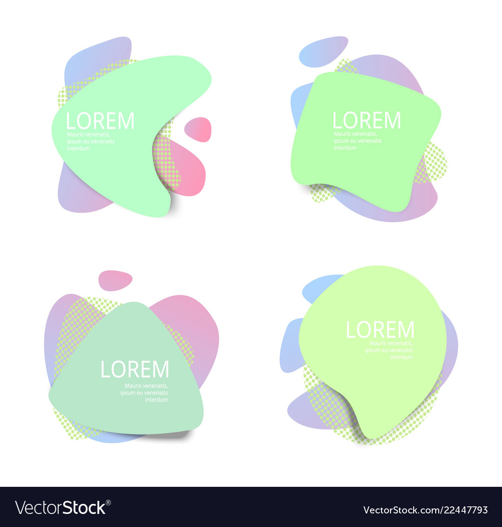Set abstract graphic elements colored forms Vector Image