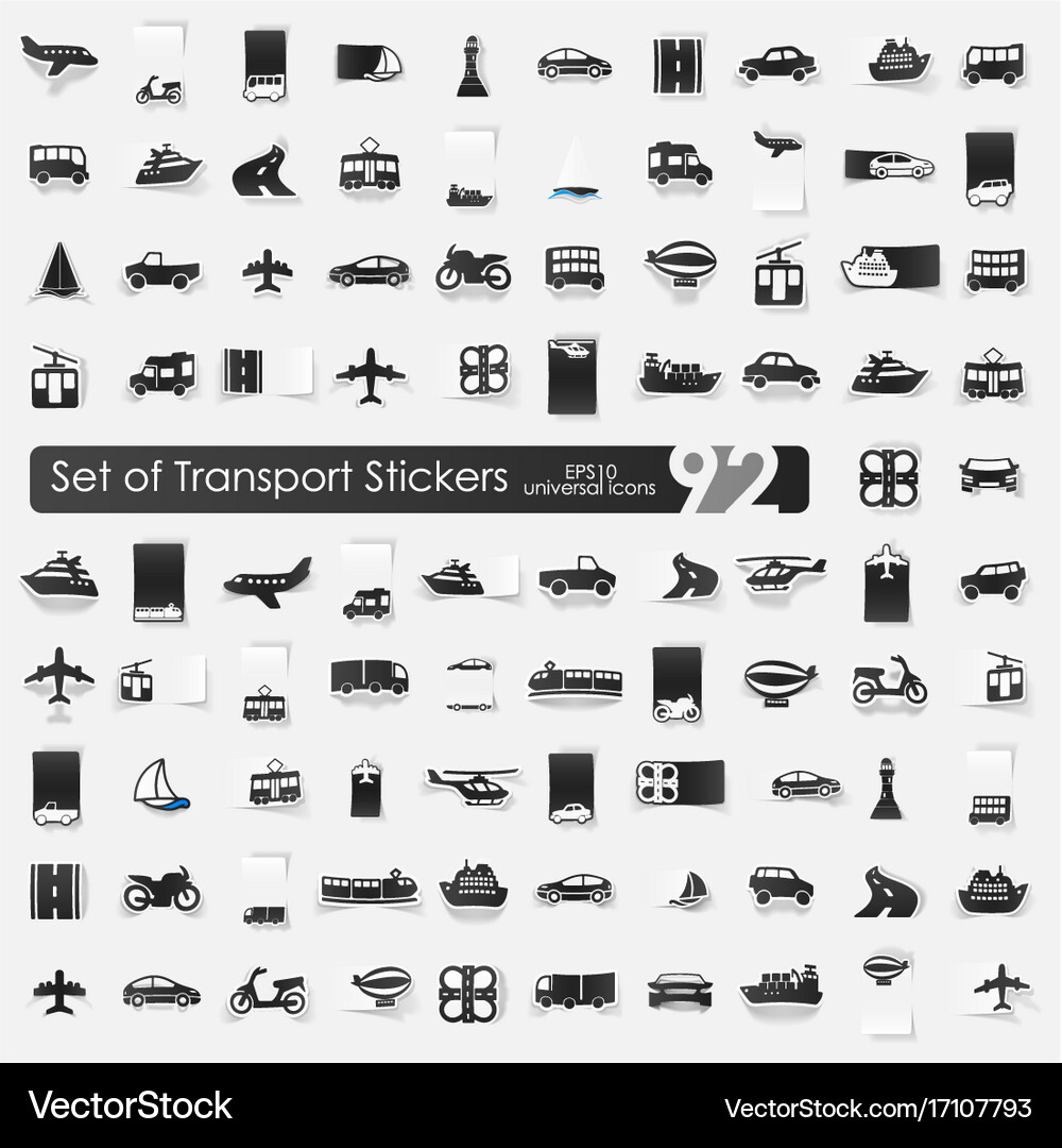 Set of transport stickers Royalty Free Vector Image
