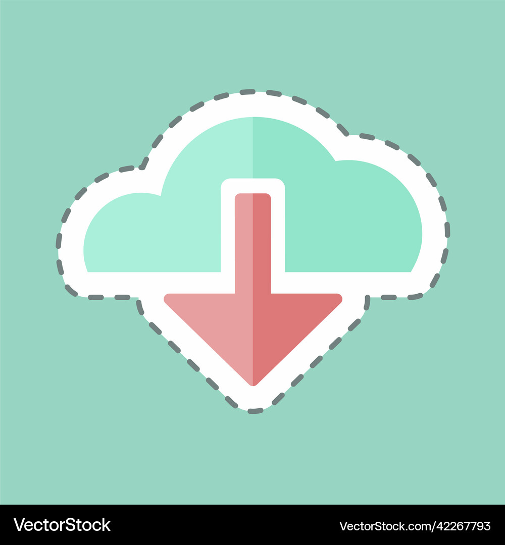 Sticker line cut downloads suitable for mobile Vector Image