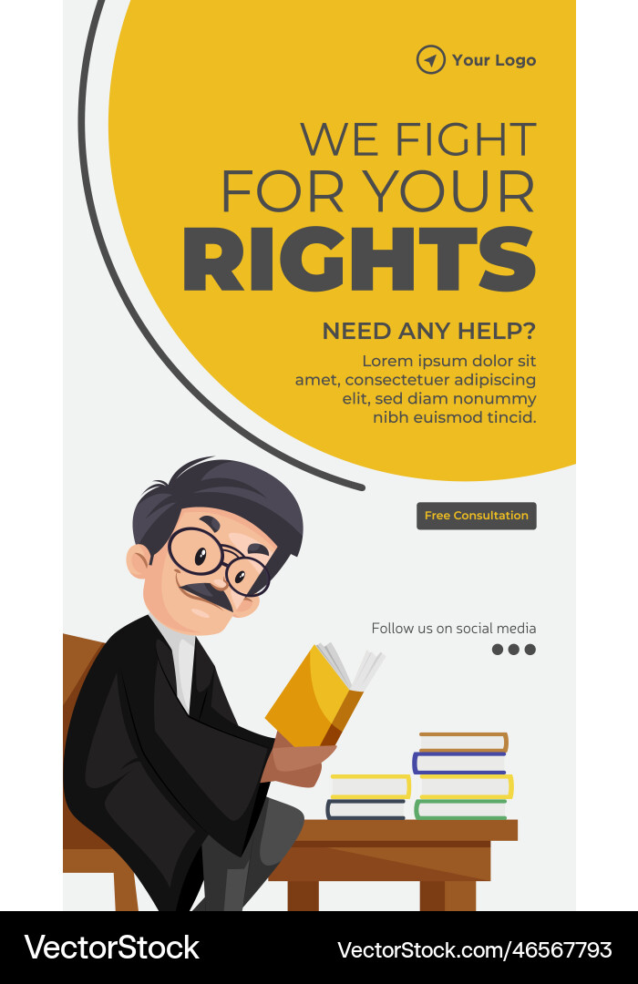 We fight for your rights portrait template design Vector Image