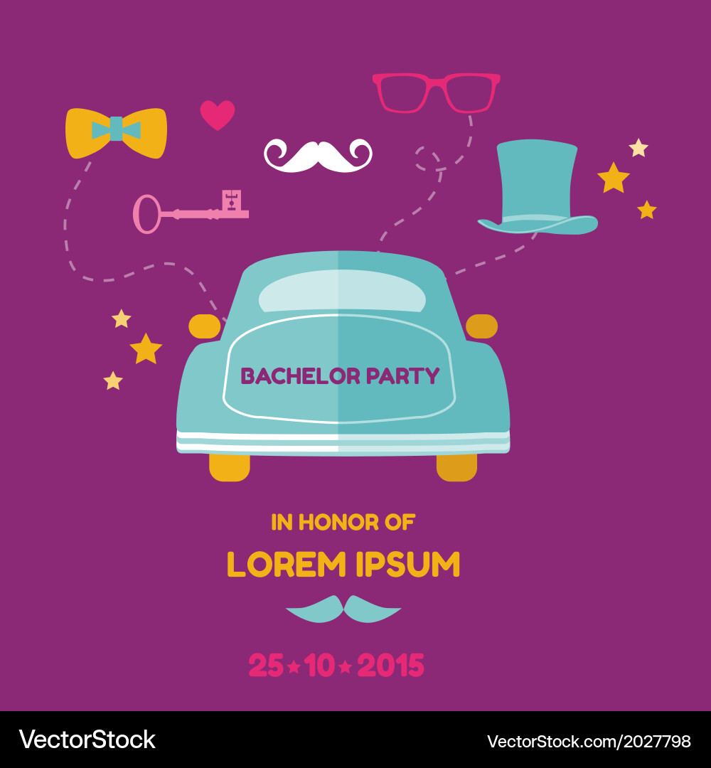 Bachelor party card - wedding invitation Vector Image