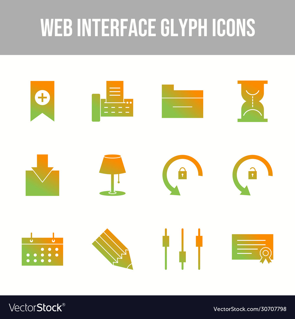 Beautiful web interface icon set Royalty Free Vector Image