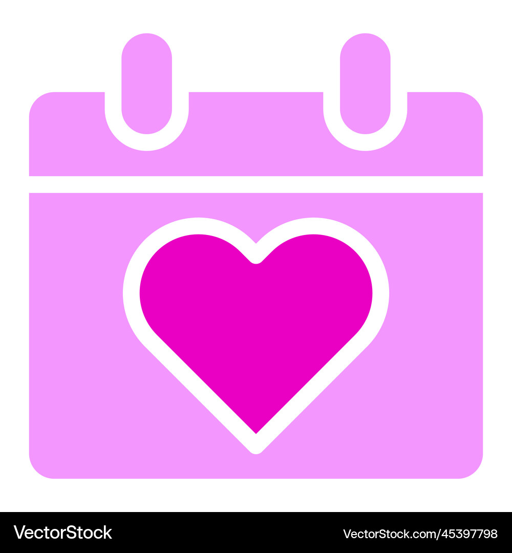 Calendar solid pink valentine and logo icon new Vector Image